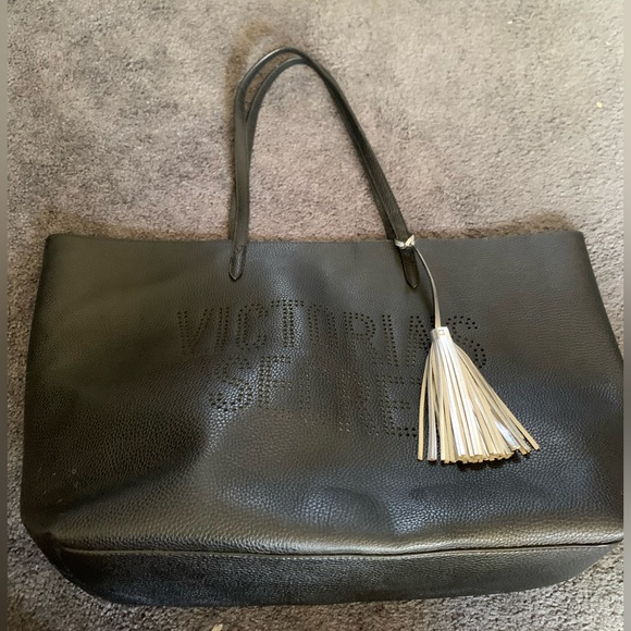 Victoria's Secret | Bags | Euc Victorias Secret Black Laser Cut Tote ...